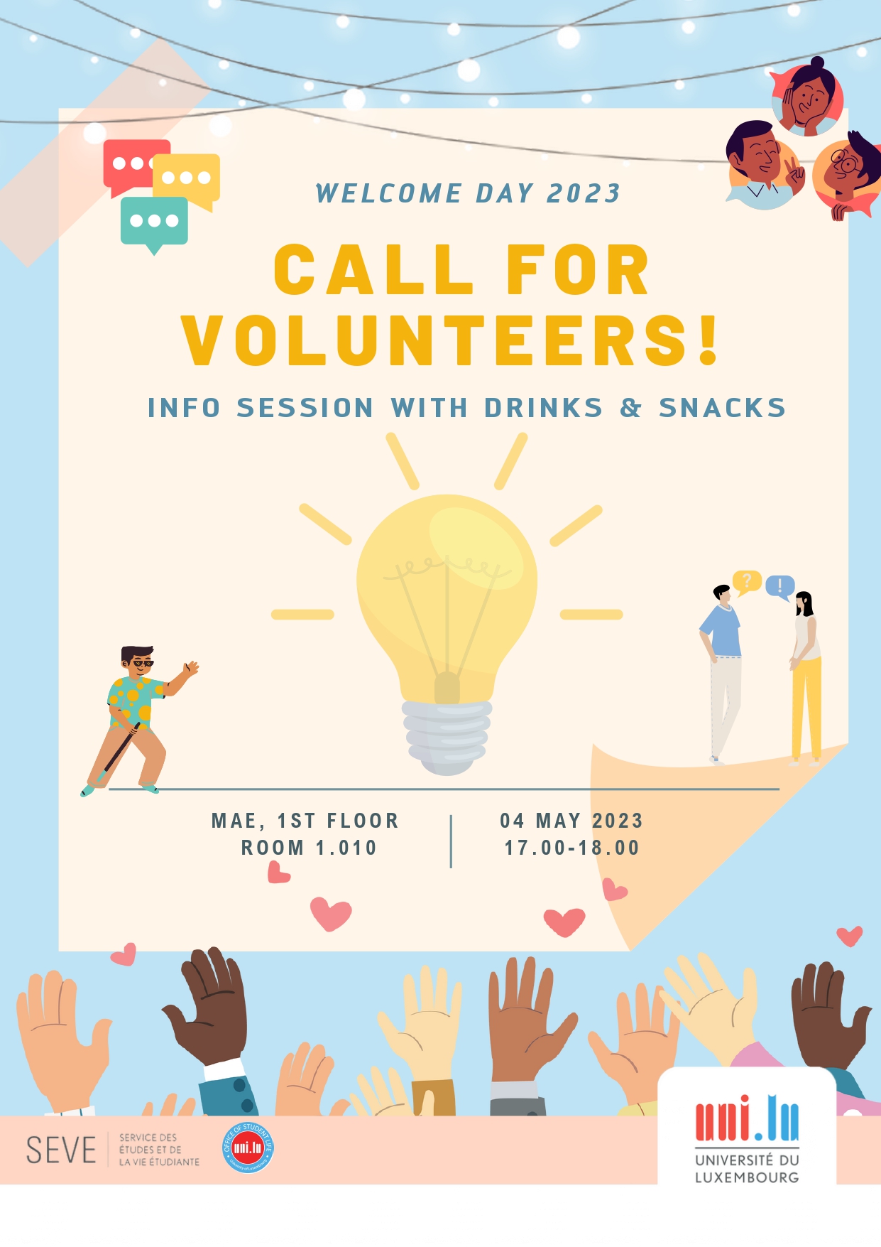 WELCOME DAY ’23 CALL FOR VOLUNTEERS! – Info Session – Student Events ...